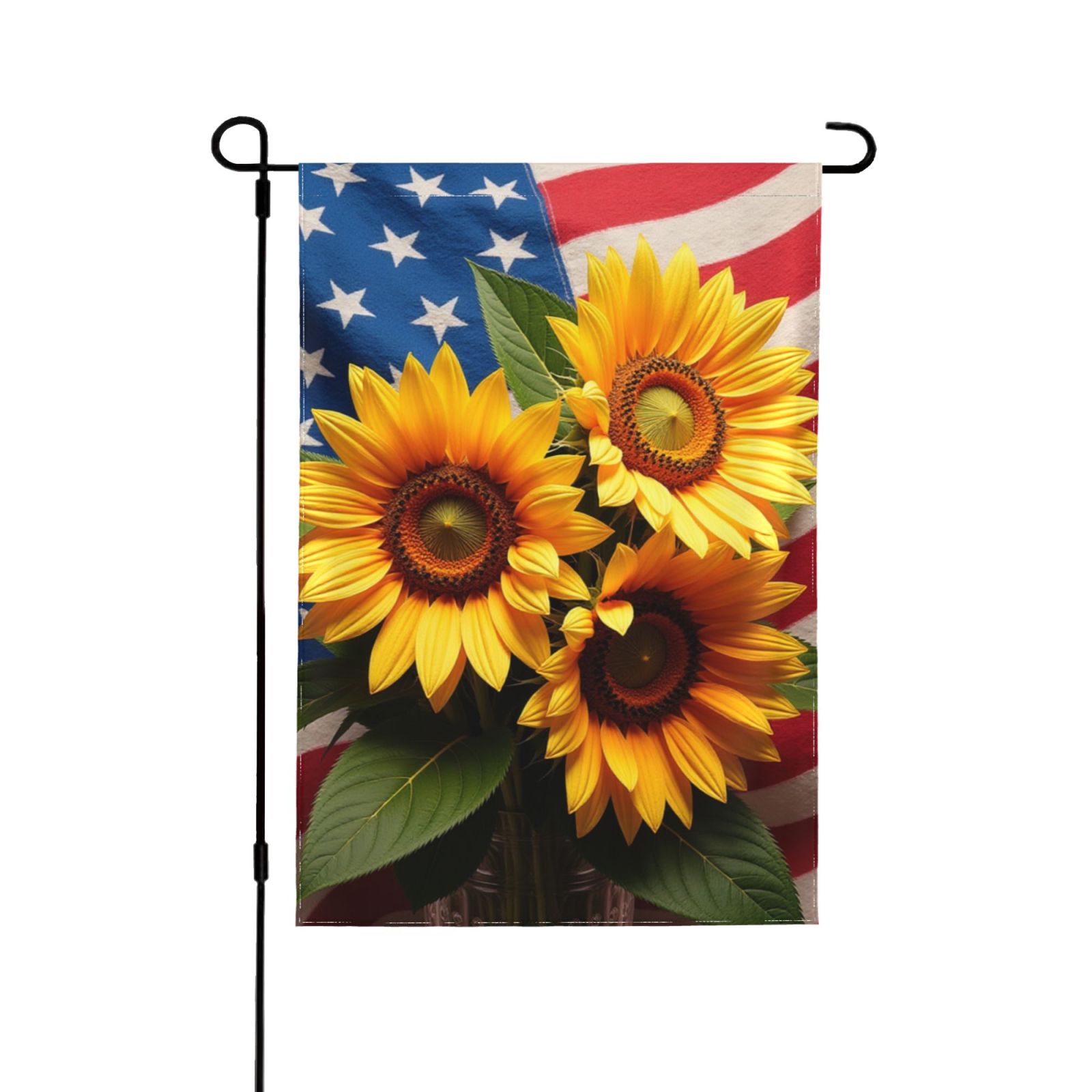 Patriotic Sunflowers Garden Flag 12x18 Inch Double Sided American Flag ...