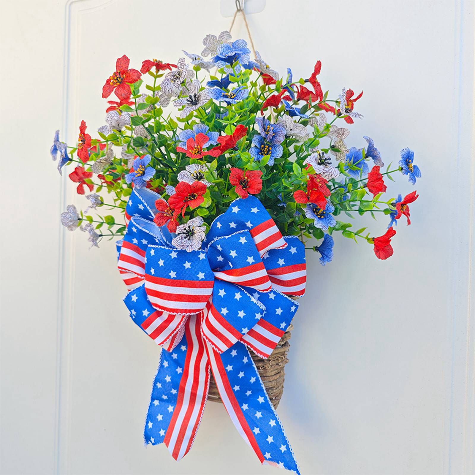 Patriotic Swag 4th of July Wreaths for Front Door, Independence ...
