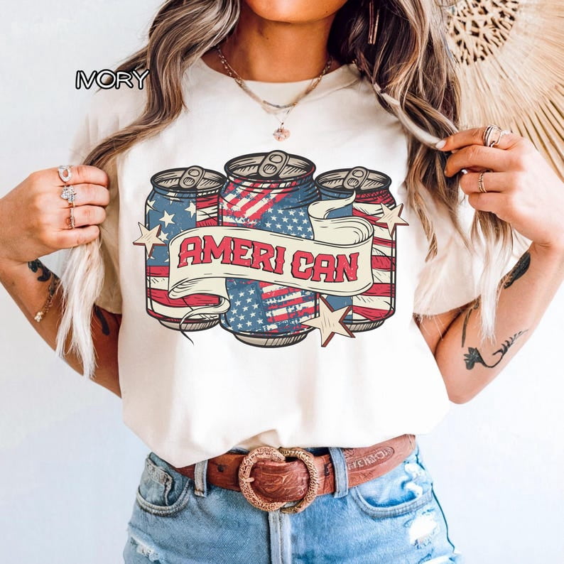 Patriotic T-shirt, Ameri-Can Design, Fourth of July Celebration ...