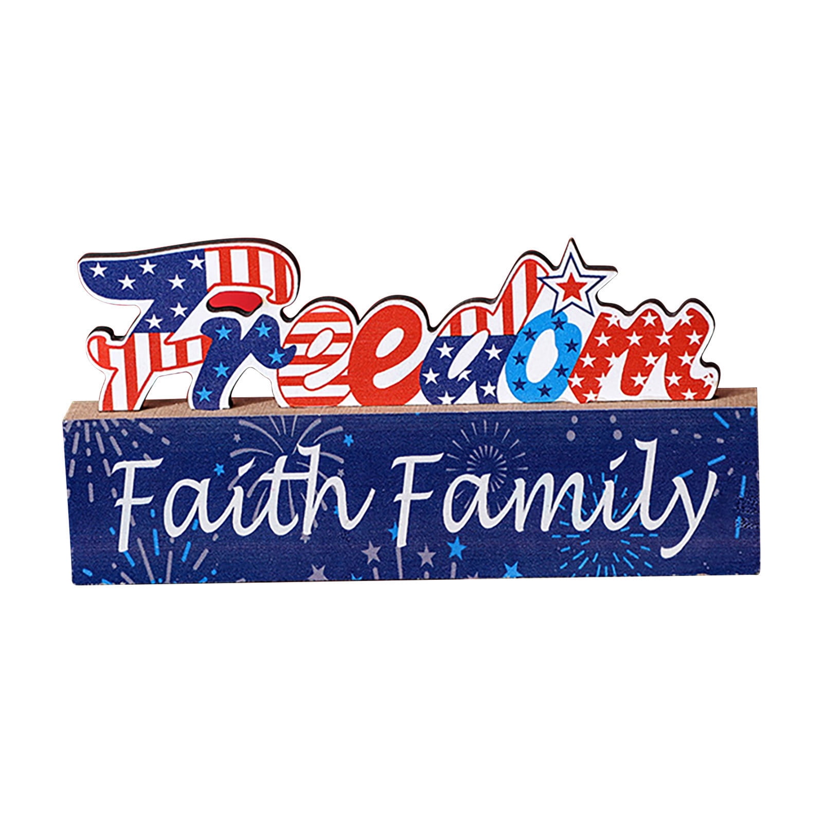 Patriotic Table Decoration Signs Memorial Day Table Decor Wooden Table ...