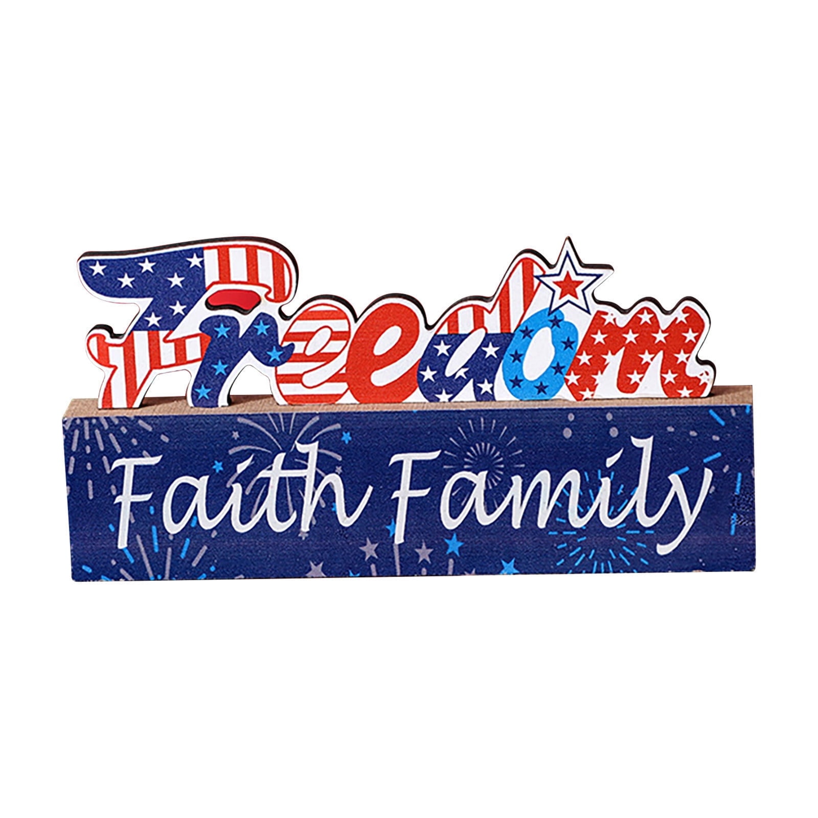 Patriotic Table Decoration Signs Memorial Day Table Decor Wooden Table ...