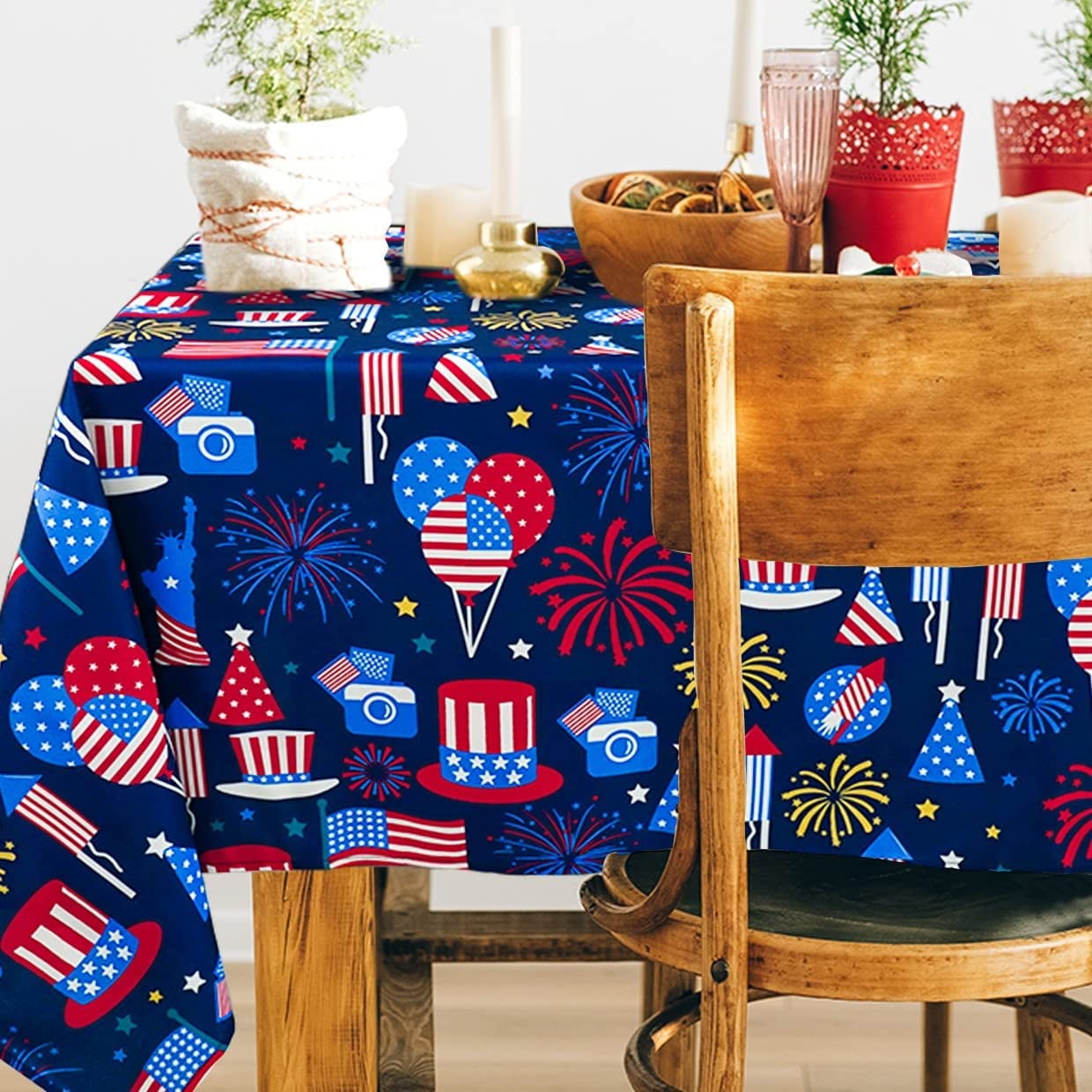 Patriotic Tablecloth 4th of July Tablecloth American Flag Memorial Day ...