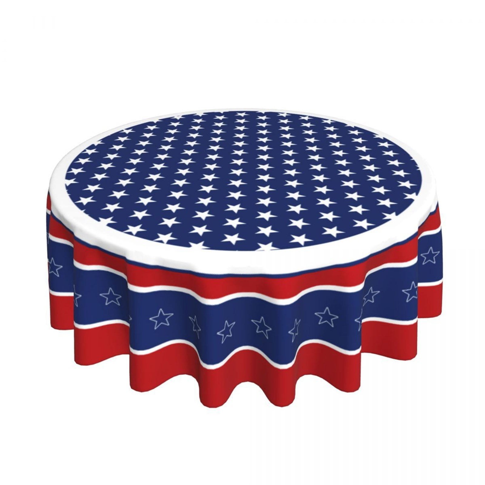 Patriotic Tablecloth Round, Dienrx 4Th of July Tablecloth Round 60 Inch ...