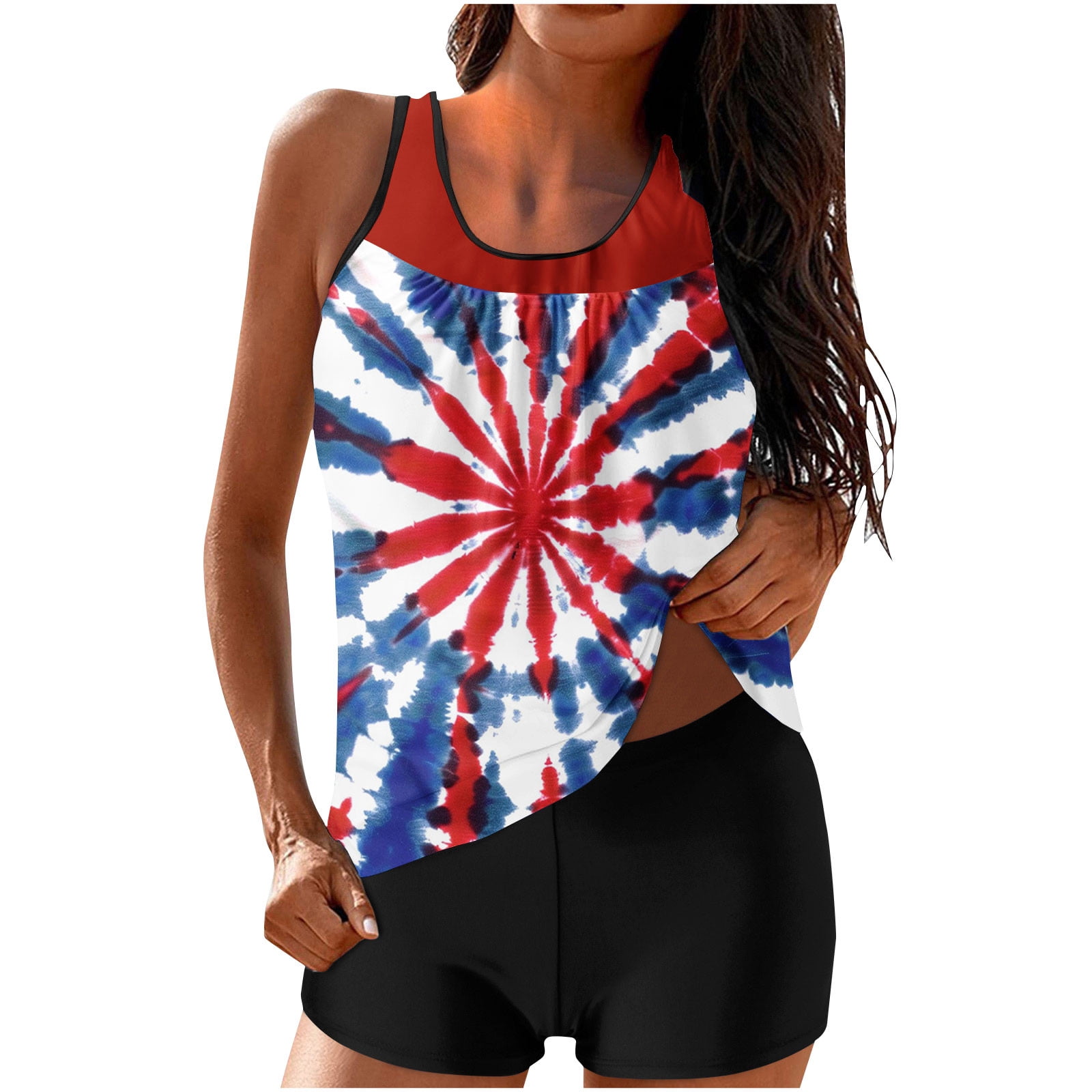Patriotic Tankini Set For Womens Bathing Suits With Swim Bottom