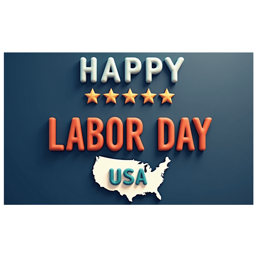 Patriotic Theme Labor Day Celebration Banner USA Map Decorative Design ...