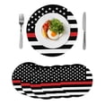 Patriotic Thin Red Line Flag Round Table Placemats set of 6 ...