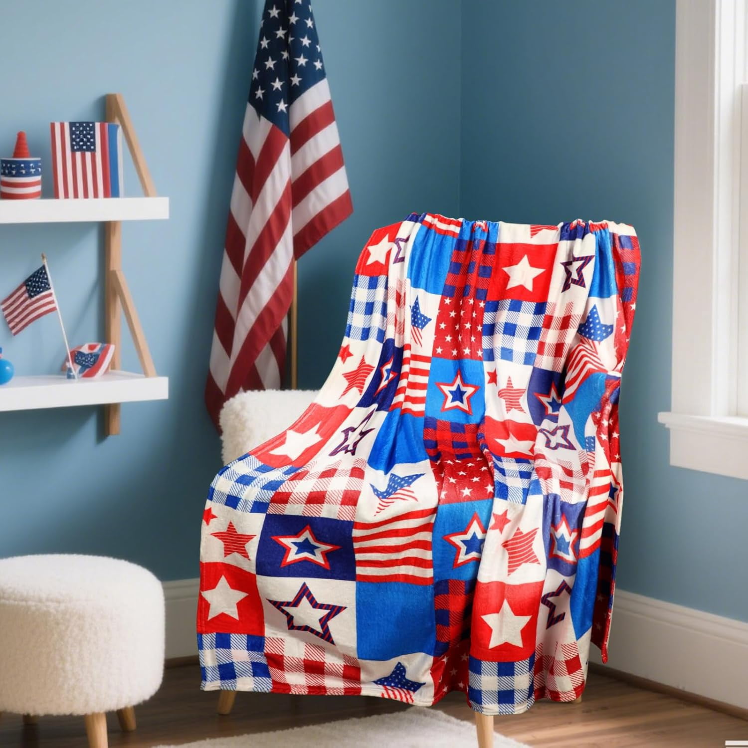 Patriotic Throw Blanket Patriotic Us Flag Blanket, 4th of July Throw ...