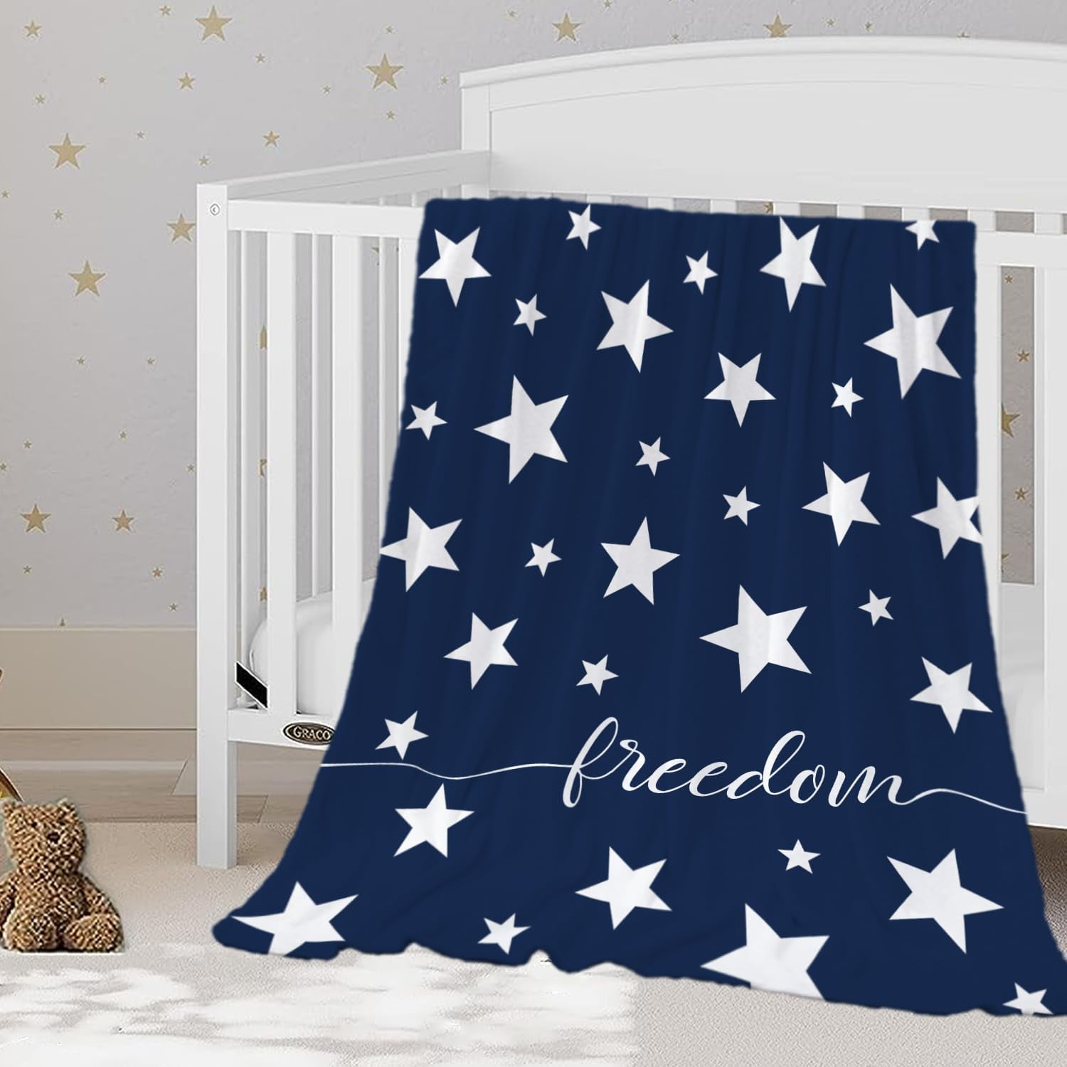 Patriotic Throw Blanket Twin Size 4th of July Memorial Day Fourth of ...