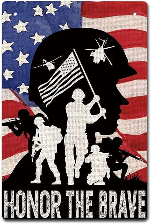 Patriotic Tin Sign God Bless America Metal Signs 4th of July Poster ...