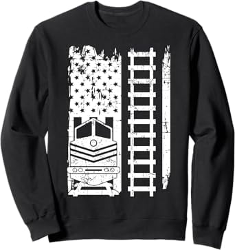 Patriotic Train Conductor American Flag Railroad Vintage Sweatshirt ...