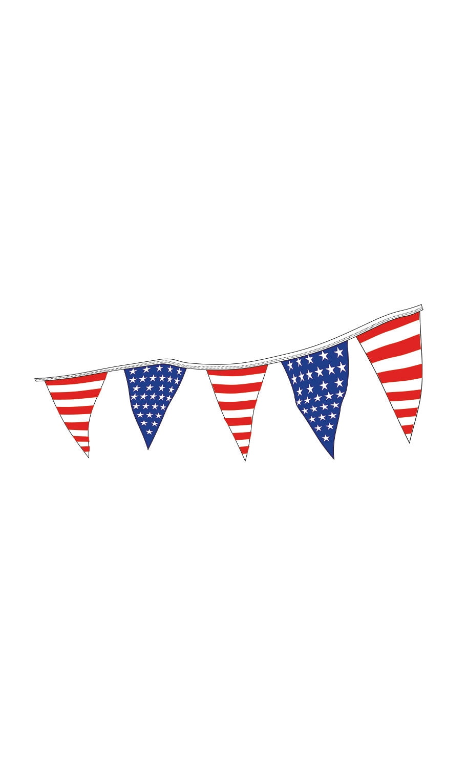 SSWBasics Patriotic Triangle Pennants - Stars & Stripes - 60'L ...