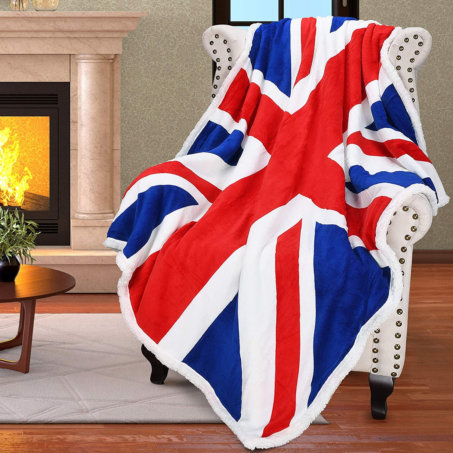 Patriotic US Flag Blanket, American National Flag Throws, Sherpa Fleece ...