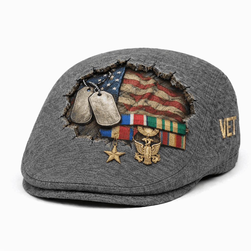 Patriotic US Navy 250th 1775-2025 Beret Flat Cap, Gold Style Emblem ...