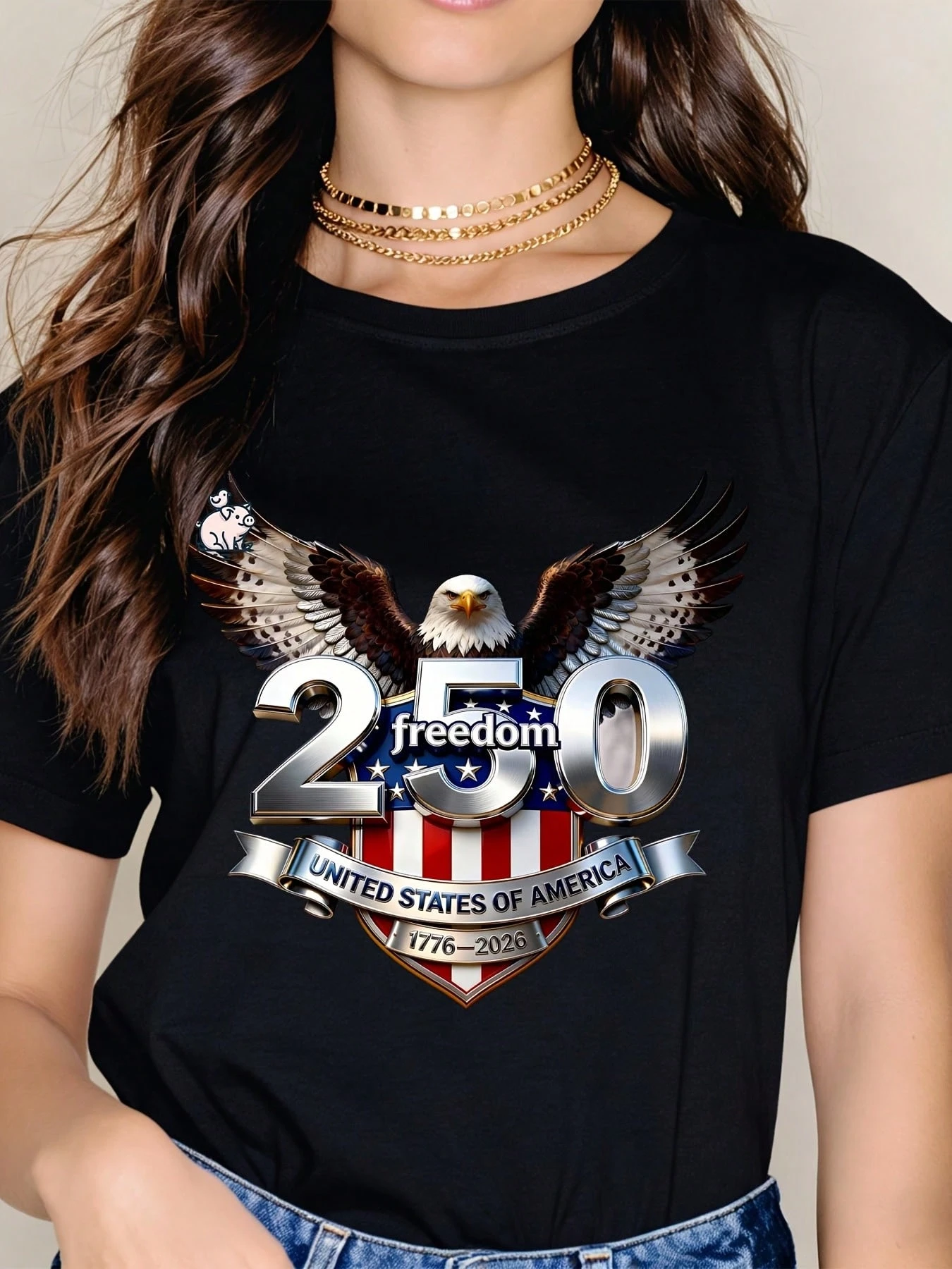 Patriotic USA 250th Anniversary T-Shirt Retro Bald Eagle Freedom ...