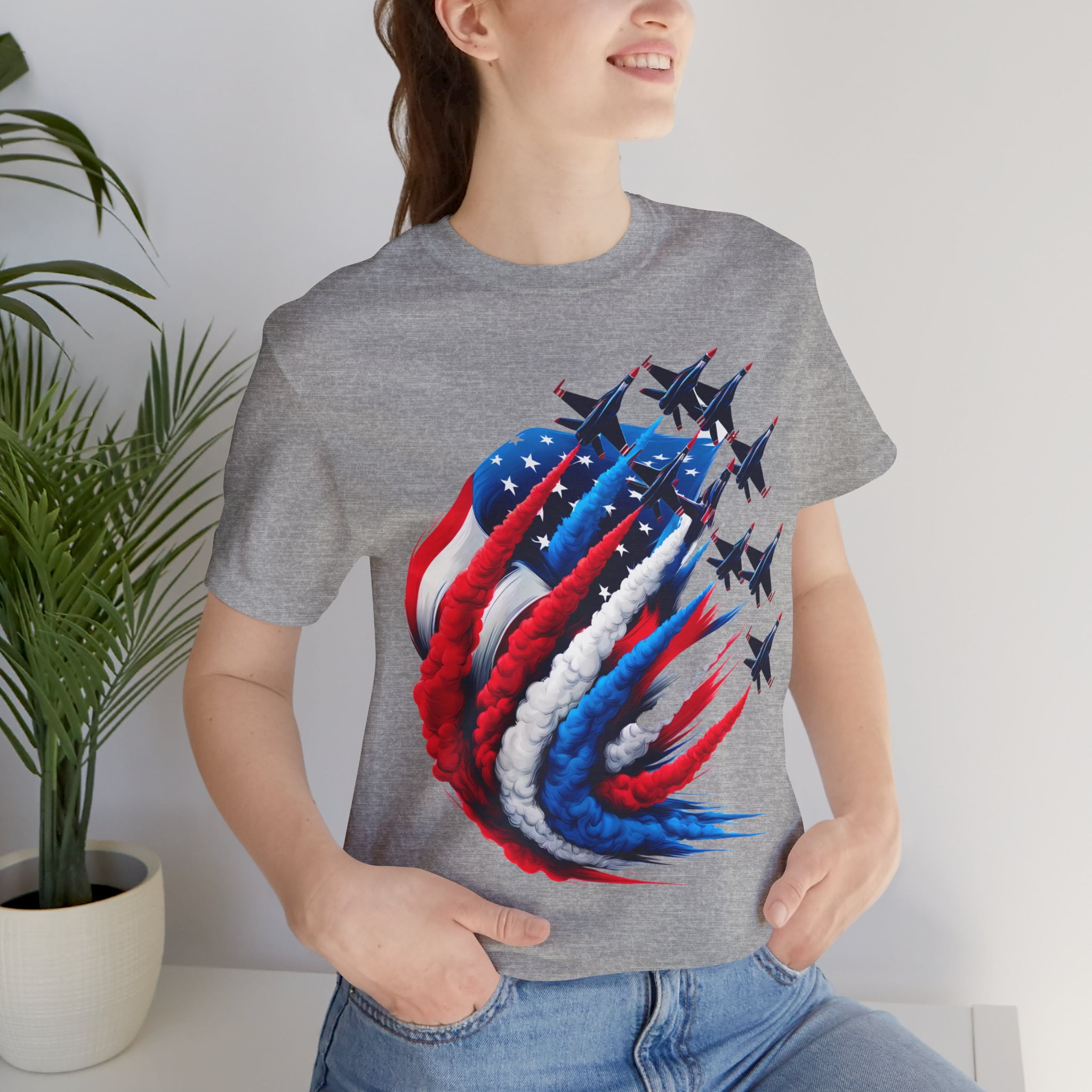 Patriotic USA Flag Fighter Jets 4th Of July Red White Blue Fourth of ...