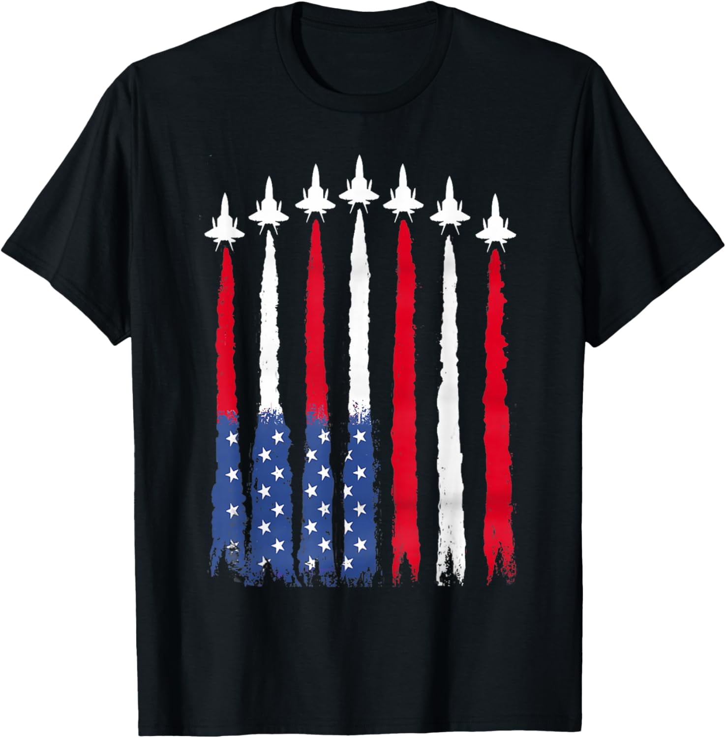 Patriotic USA Flag Fighter Jets 4th of July T-Shirt - Walmart.com