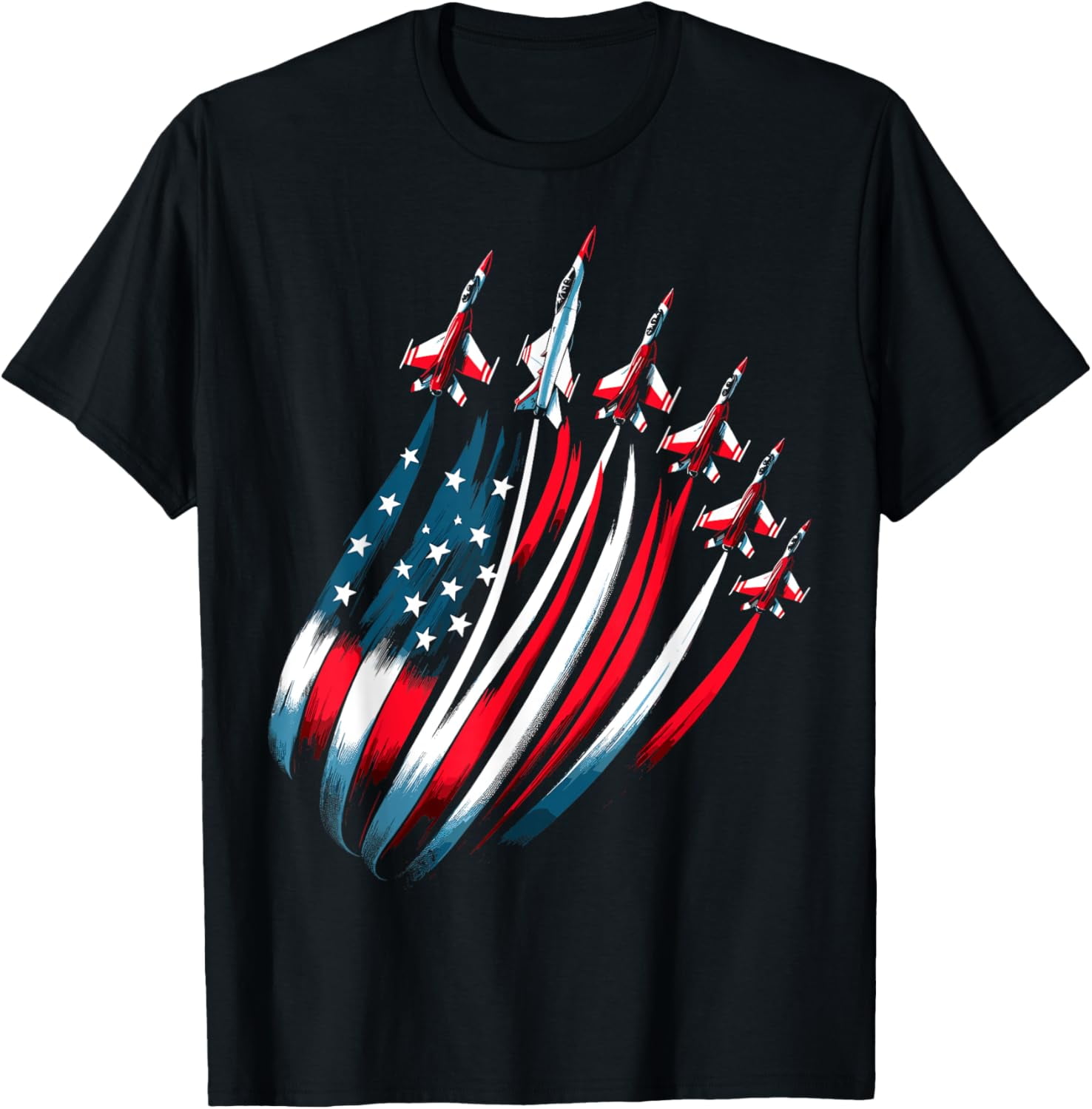 Patriotic USA Flag Fighter Jets Mens 4th of July T-Shirt - Walmart.com