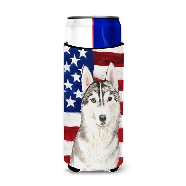 Patriotic USA Siberian Husky Michelob Ultra Hugger for Slim Cans ...