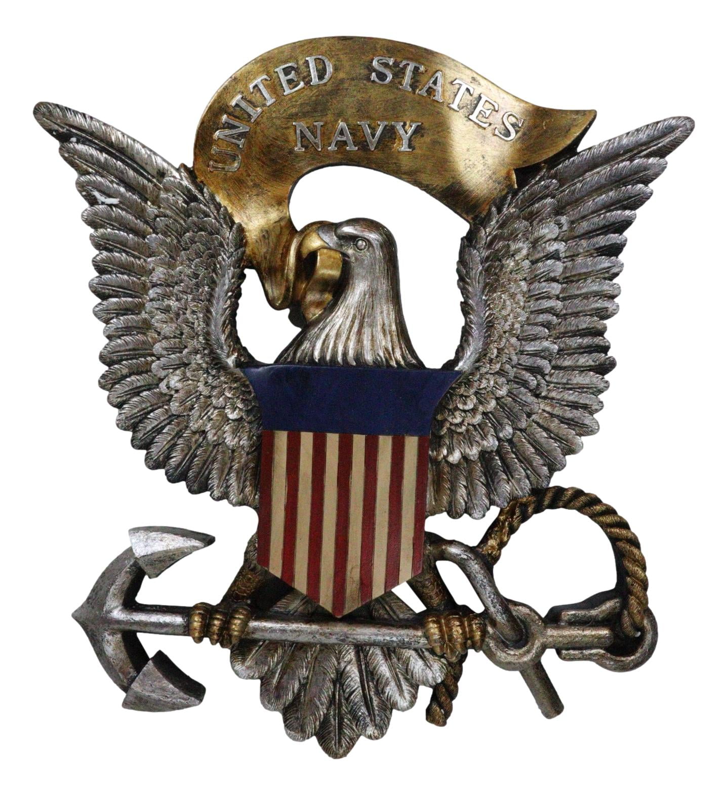 Patriotic United States Navy Bald Eagle Flag Crest Ship Anchor Wall ...