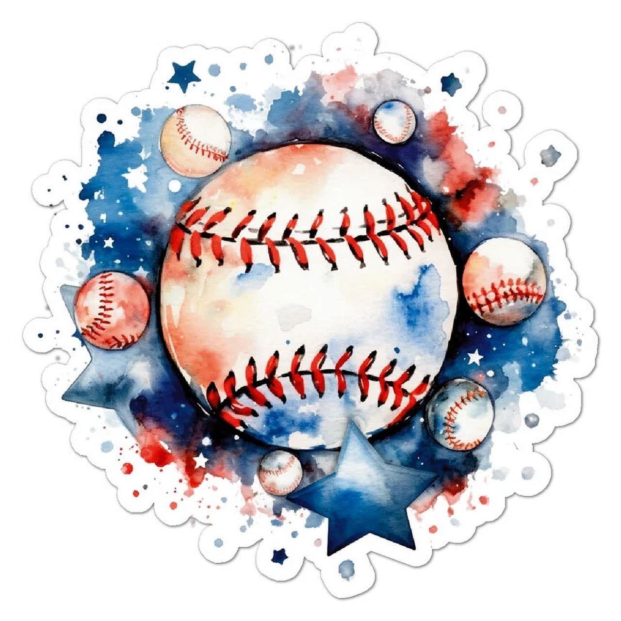 Patriotic Usa Baseball Sticker Indoor Outdoor Phone Decal Water Bottle ...
