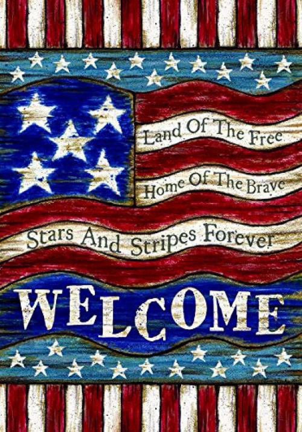Custom Decor Patriotic Welcome House Flag #2689FL - Walmart.com