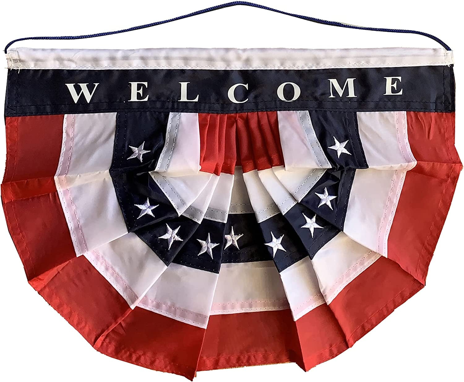 Patriotic Welcome Sign Bunting Flag - 10" x 16", USA, 4th of July ...