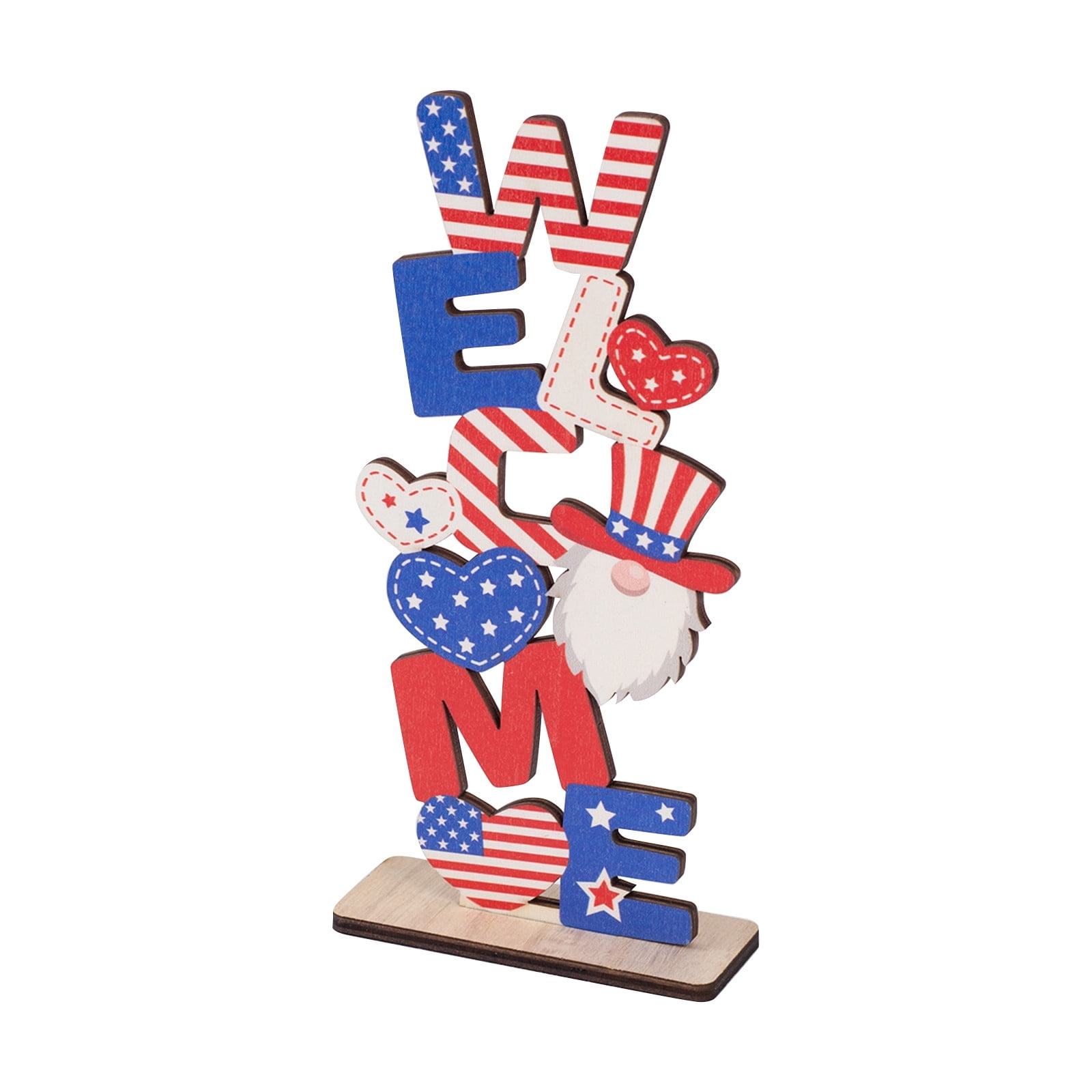 Patriotic Welcome Sign For Home Decor Wooden American Flag Themed ...