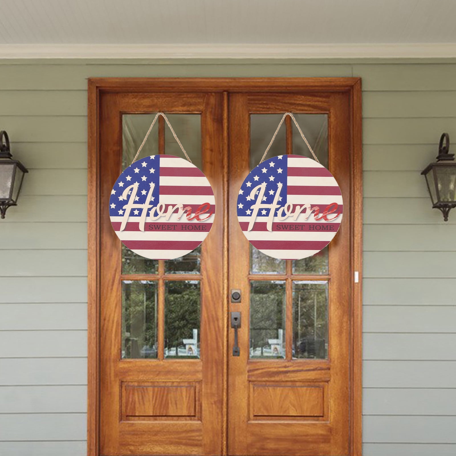 Patriotic Welcome Sign for Front Door, 4th of July Wreath Outside ...