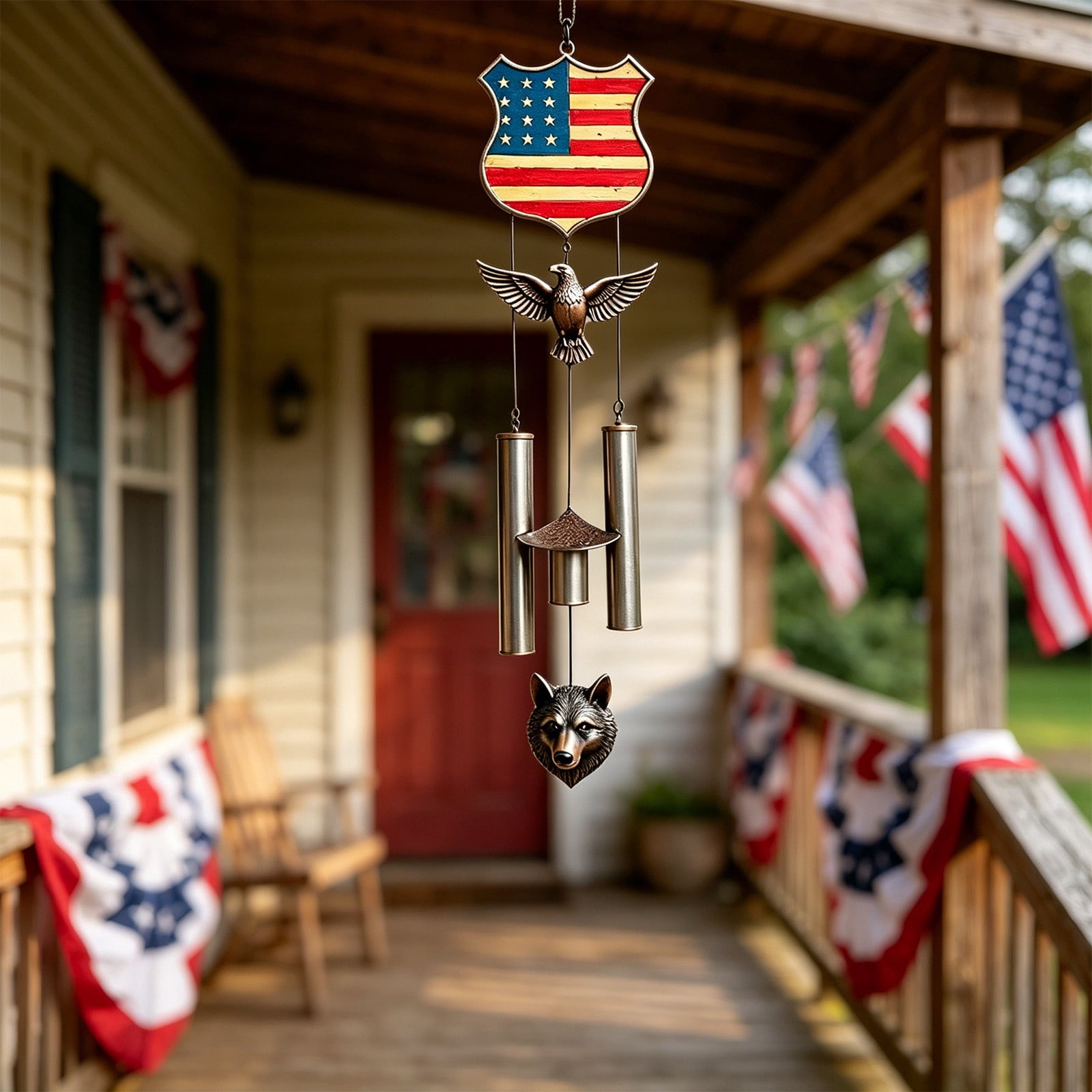 Patriotic Wind Chime Outdoor Hanging Wind Chimes For Porch Garden Yard ...