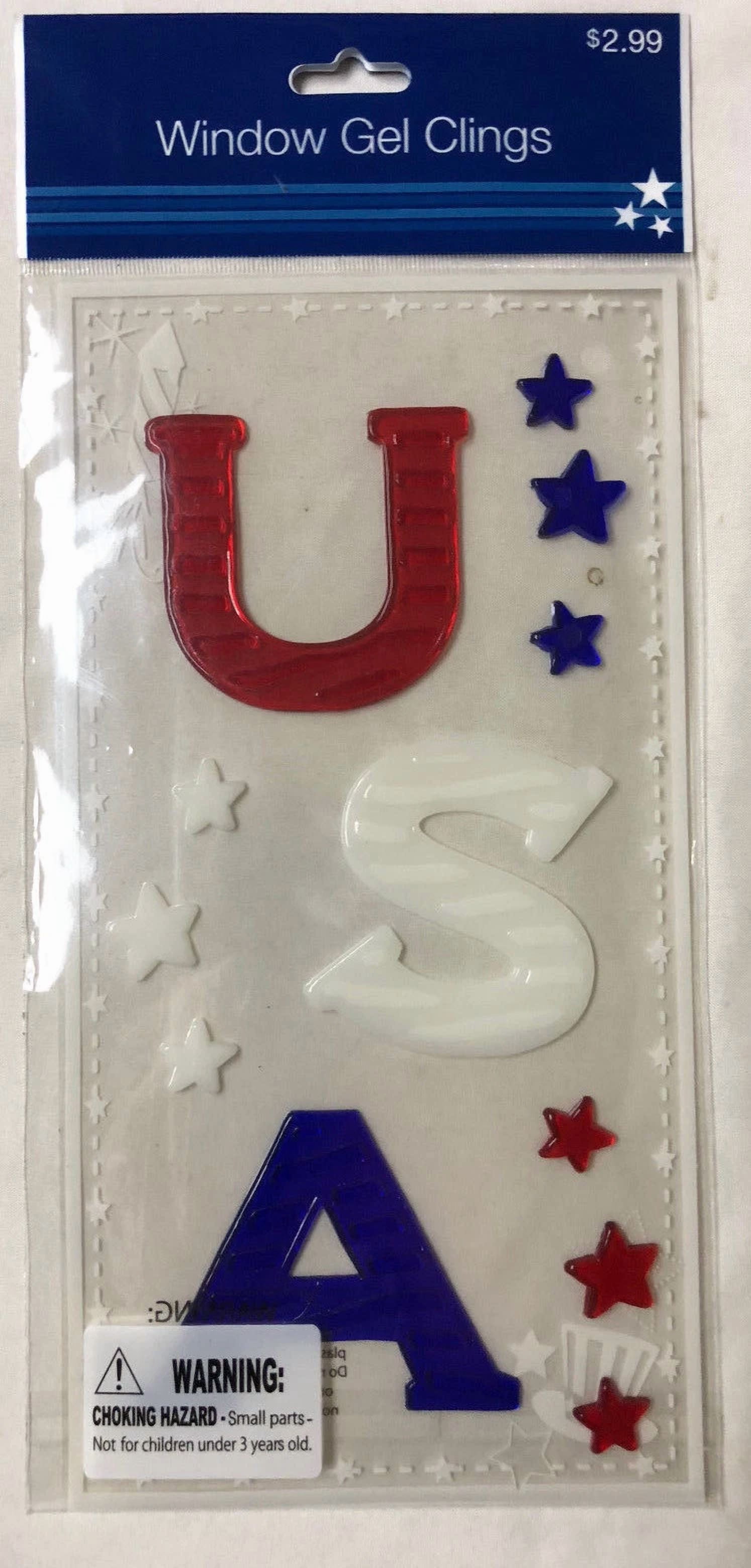 Patriotic Window Clings Usa Red, White, Blue - Walmart.com