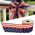 Patriotic Wired Edge Ribbon 2.5 Inch, 3/5 Yards American Flag Ribbon ...