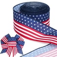 Patriotic Wired Ribbon for Wreaths ,Red White Blue Striped Burlap ...