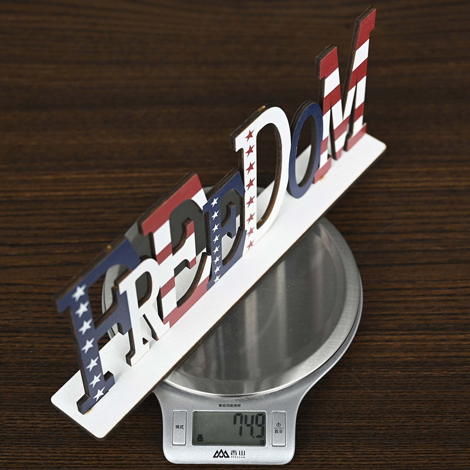 Patriotic Wooden Decorative Plaque Independence Day Signs Freestanding ...