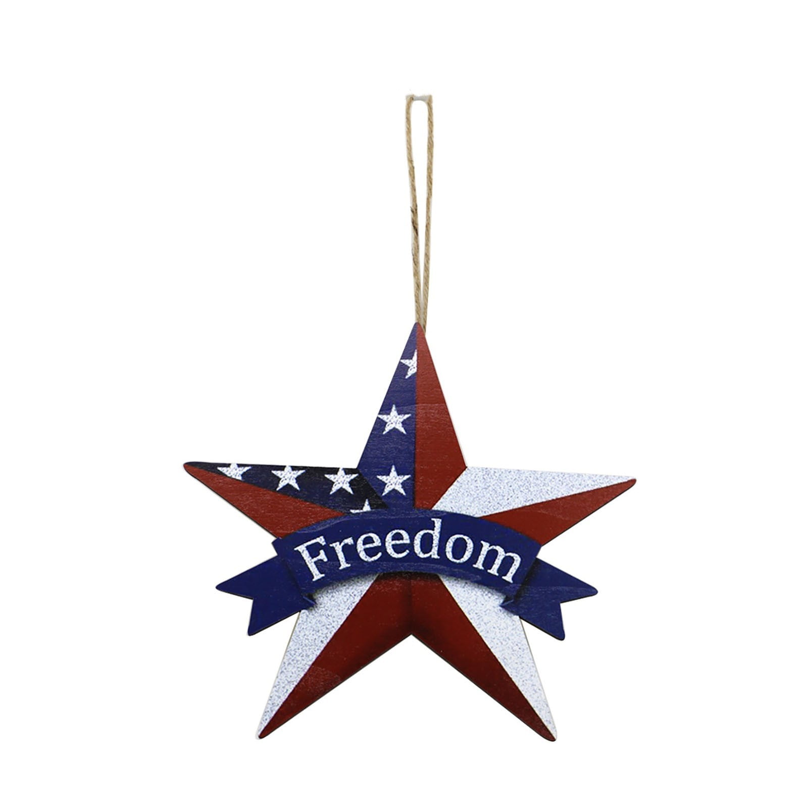 Patriotic Wooden Star Wall Decor - Handmade 5-Pointed Rustic Wall ...