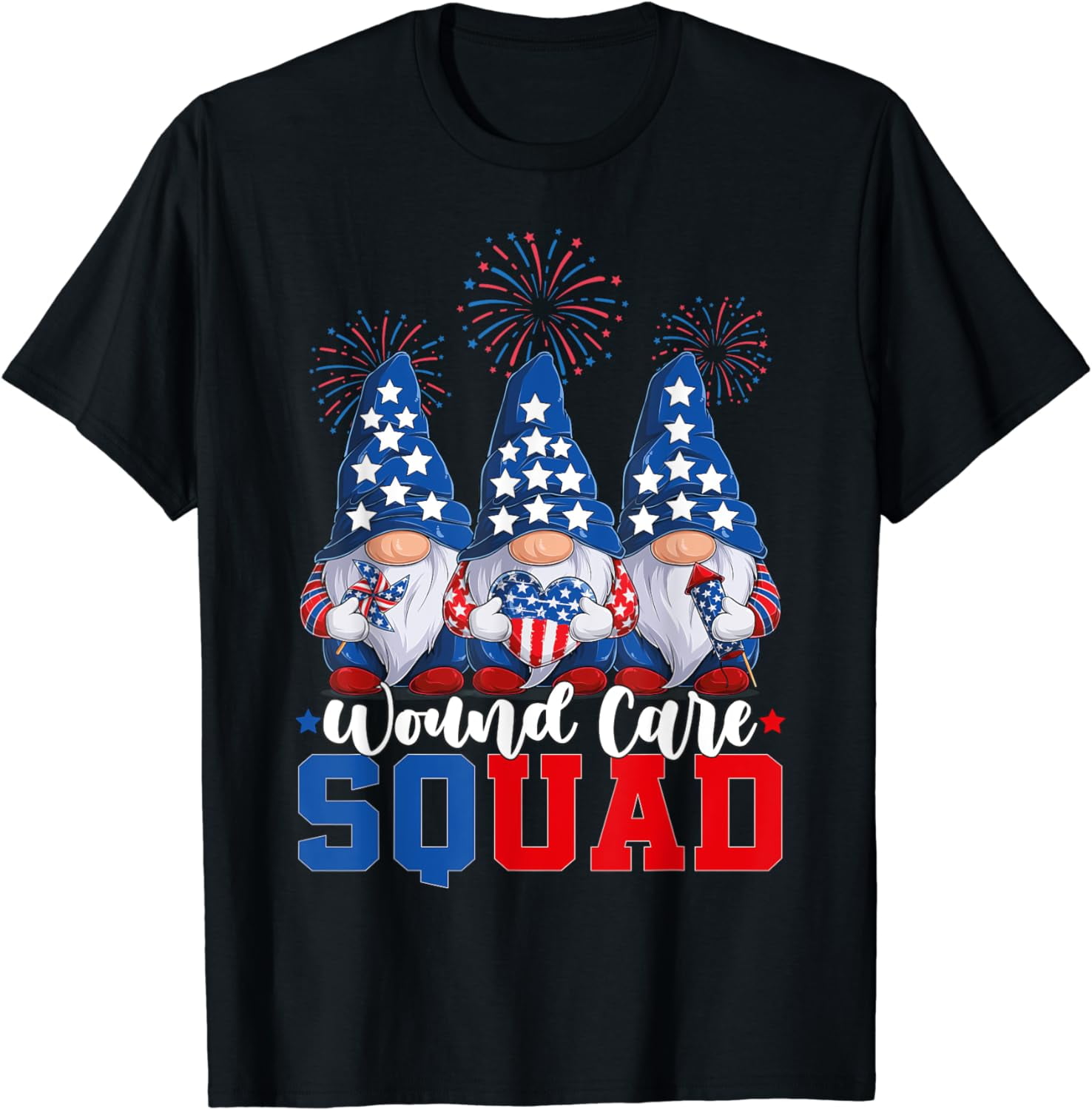 Patriotic Wound Care Squad Gnomes 4th Of July Nurse Gifts T-Shirt ...