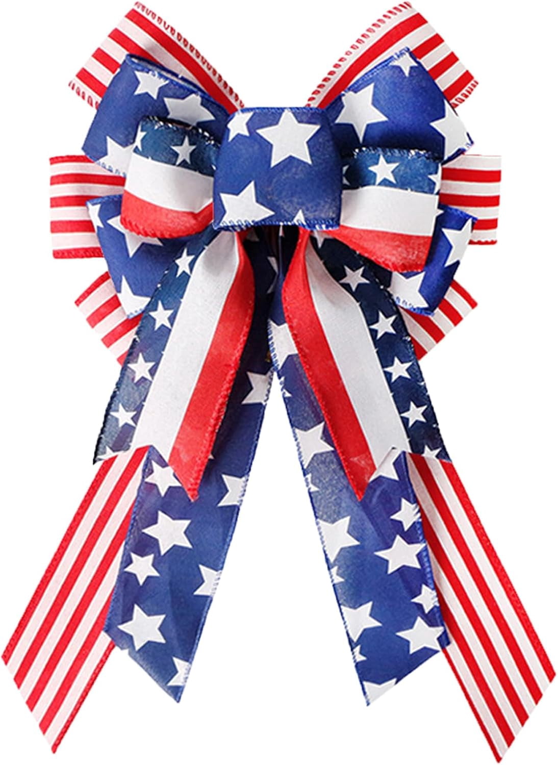 Patriotic Wreath Bow Large Red White Blue Bow Patriotic Holiday Tree ...