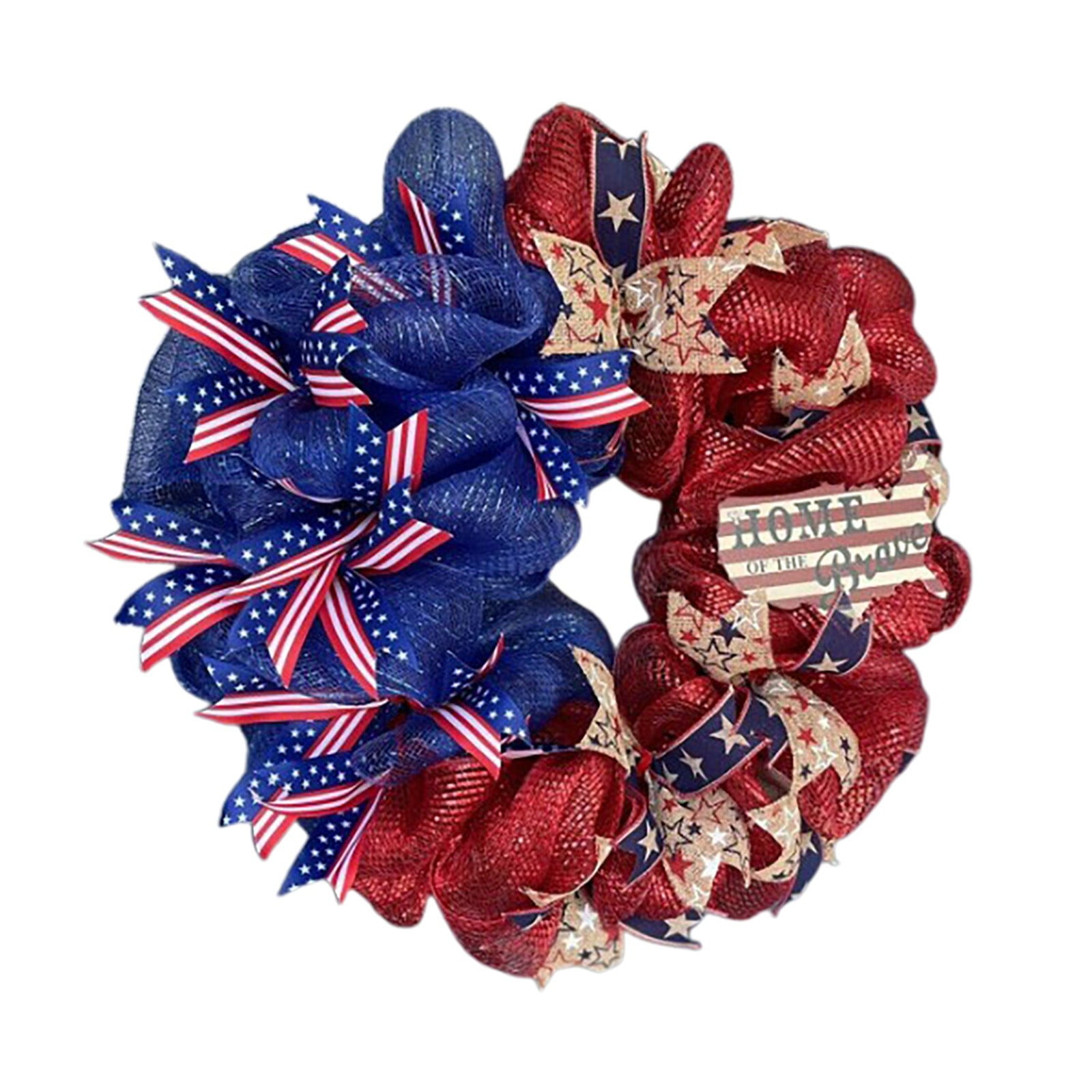 Patriotic Wreath For Independence Day USA Flag Themed Home Front Door ...