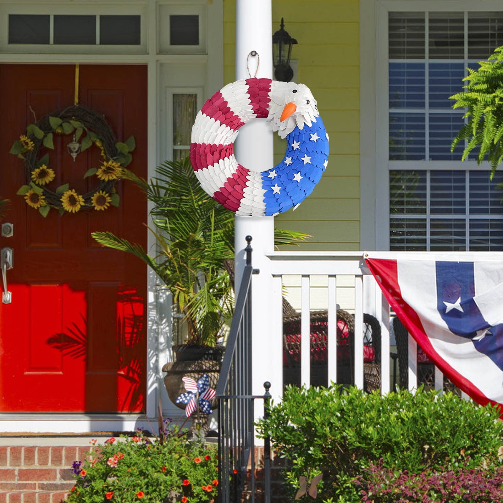 Patriotic Wreath for Independence Day Decor - USA Flag Themed Door ...