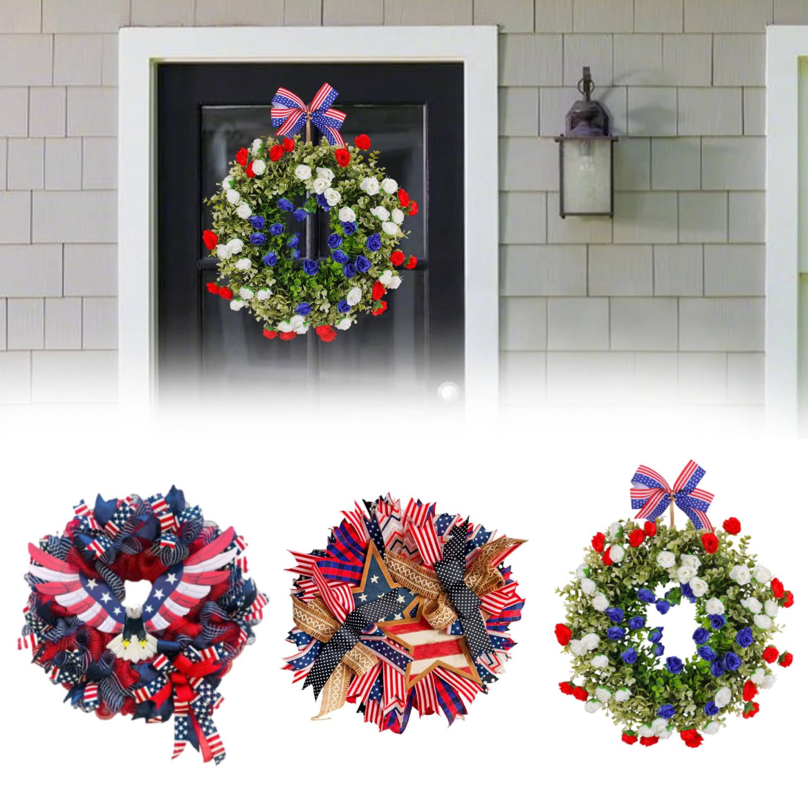 Patriotic Wreath Memorial Day Wreath Memorial Day Tree Decorations ...