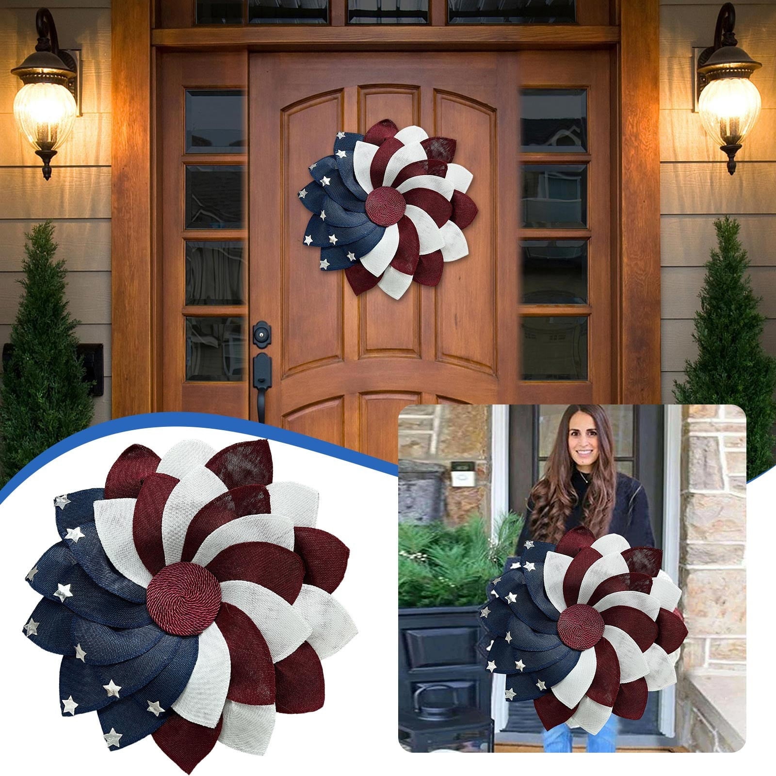 Patriotic Wreaths for Front Door 23 In, Front Door Wreaths for All ...