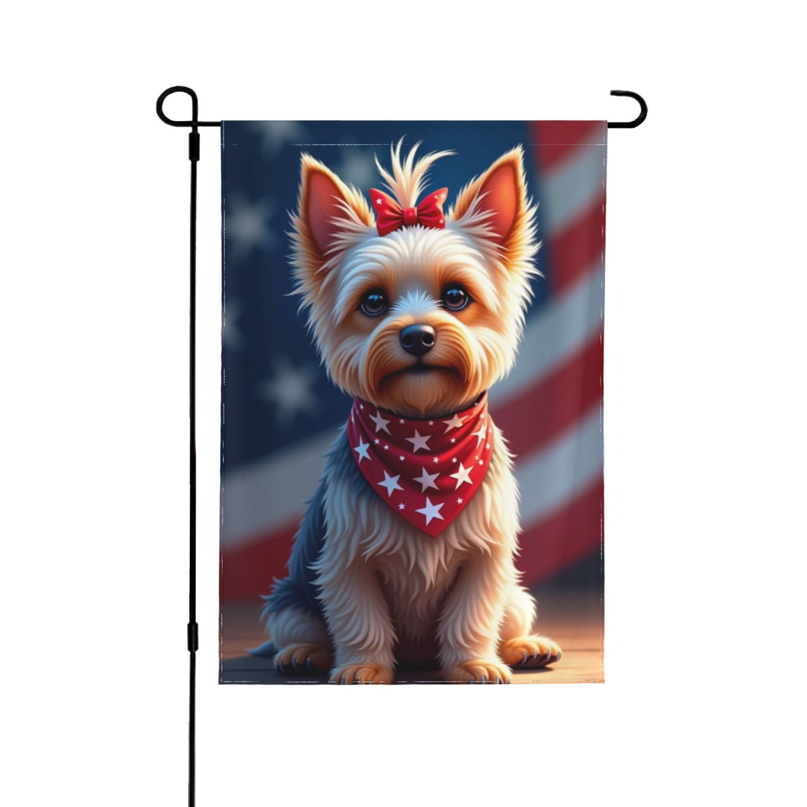 Patriotic Yorkie Dog Garden Flag 12x18 Inch DoubleSided Outdoor Yard ...
