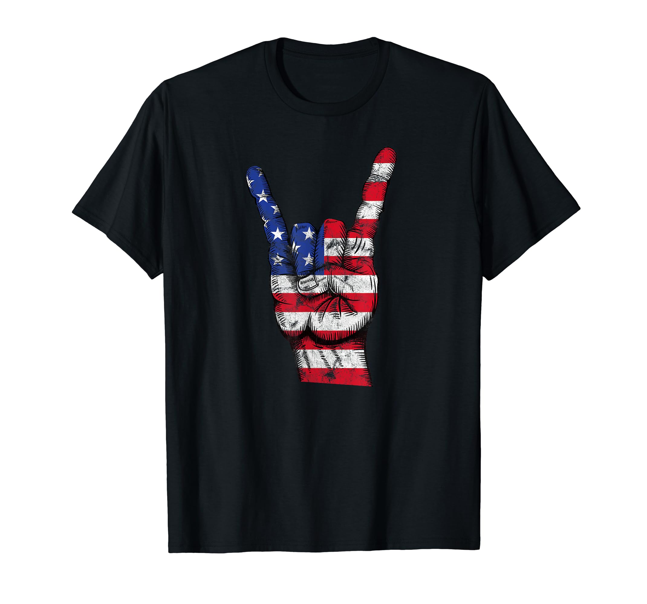 Patriotic america rocks flag 4th of July Black T-Shirt - Walmart.com