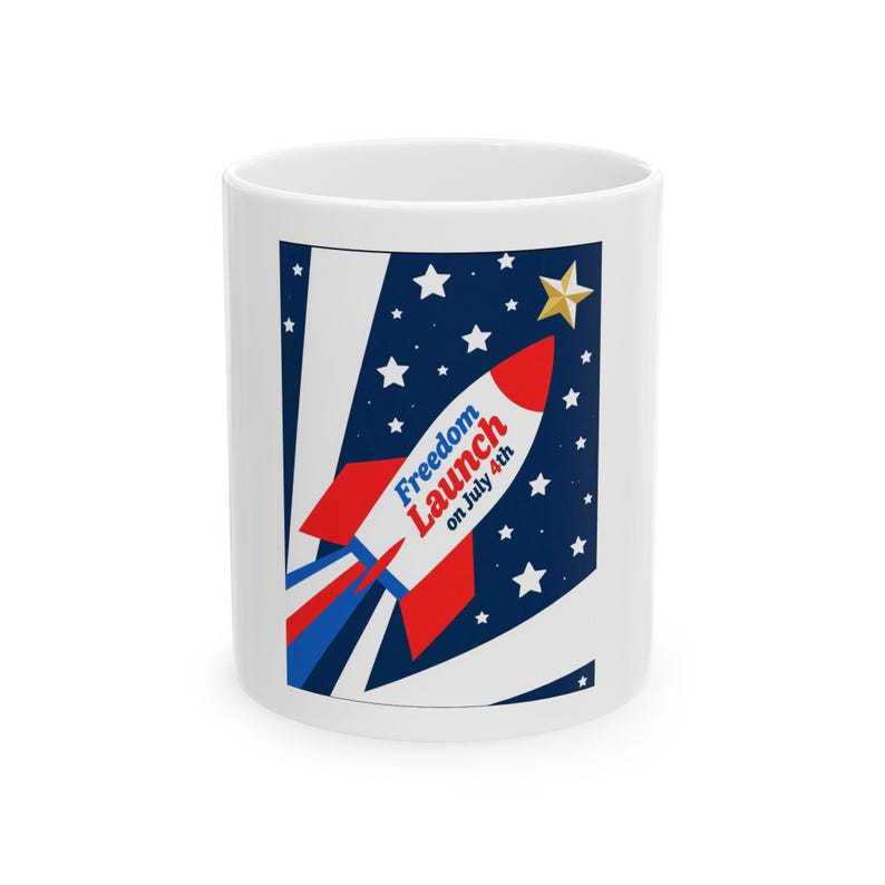 Patriotic mug, Independence Day cup, USA flag coffee mug, July 4th gift ...