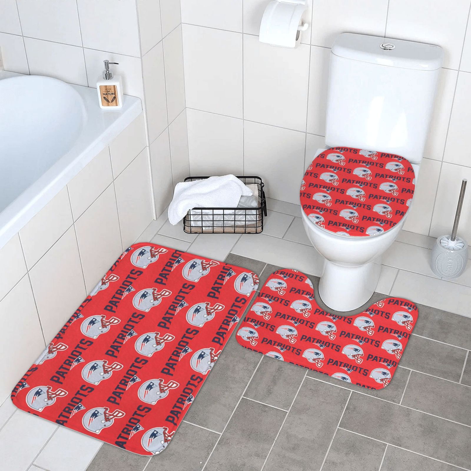 Patriots Flannel anti-slip floor mat three-piece set 24x16in ...