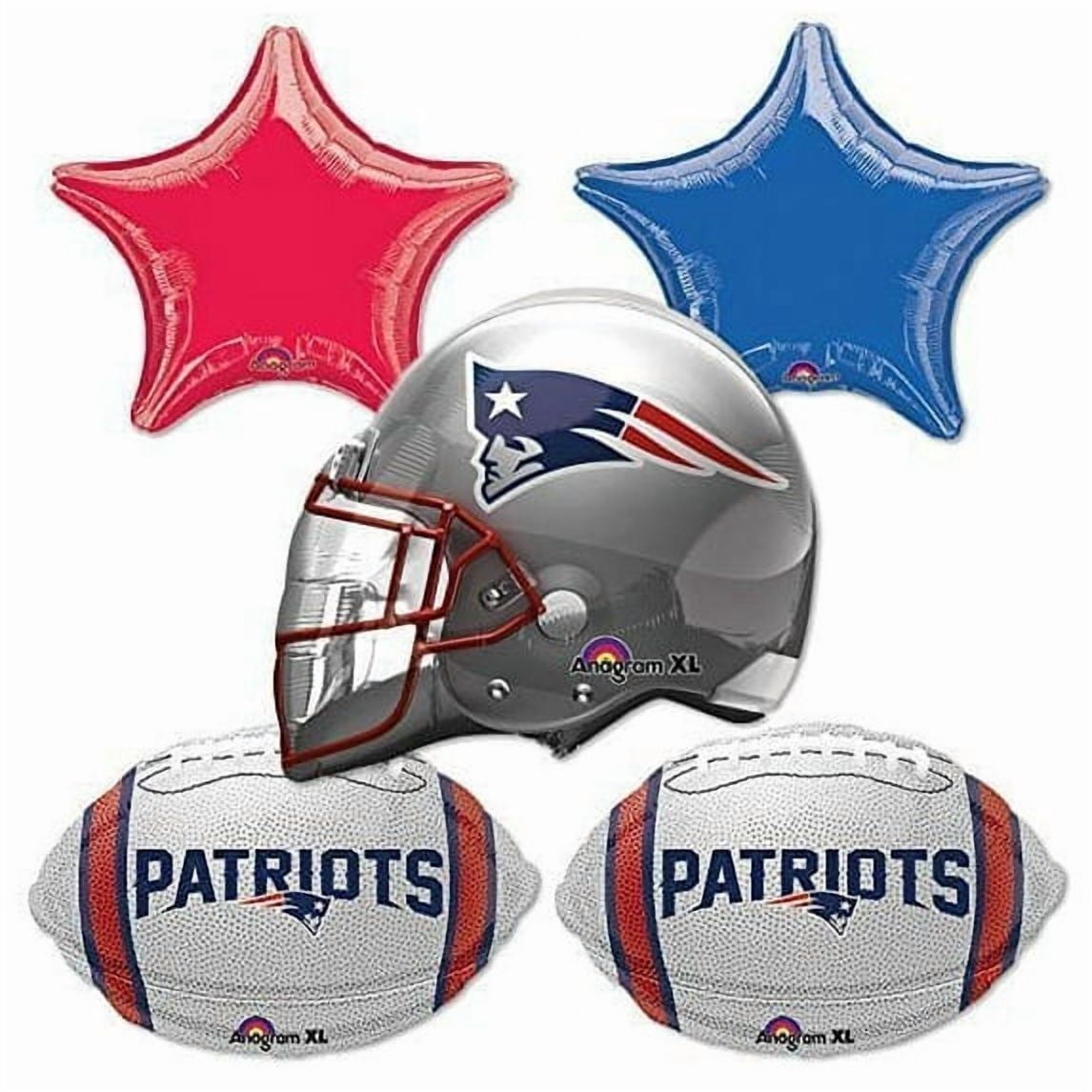 Patriots Football Party Balloon Set – Helmet, Jersey & Football Foil ...