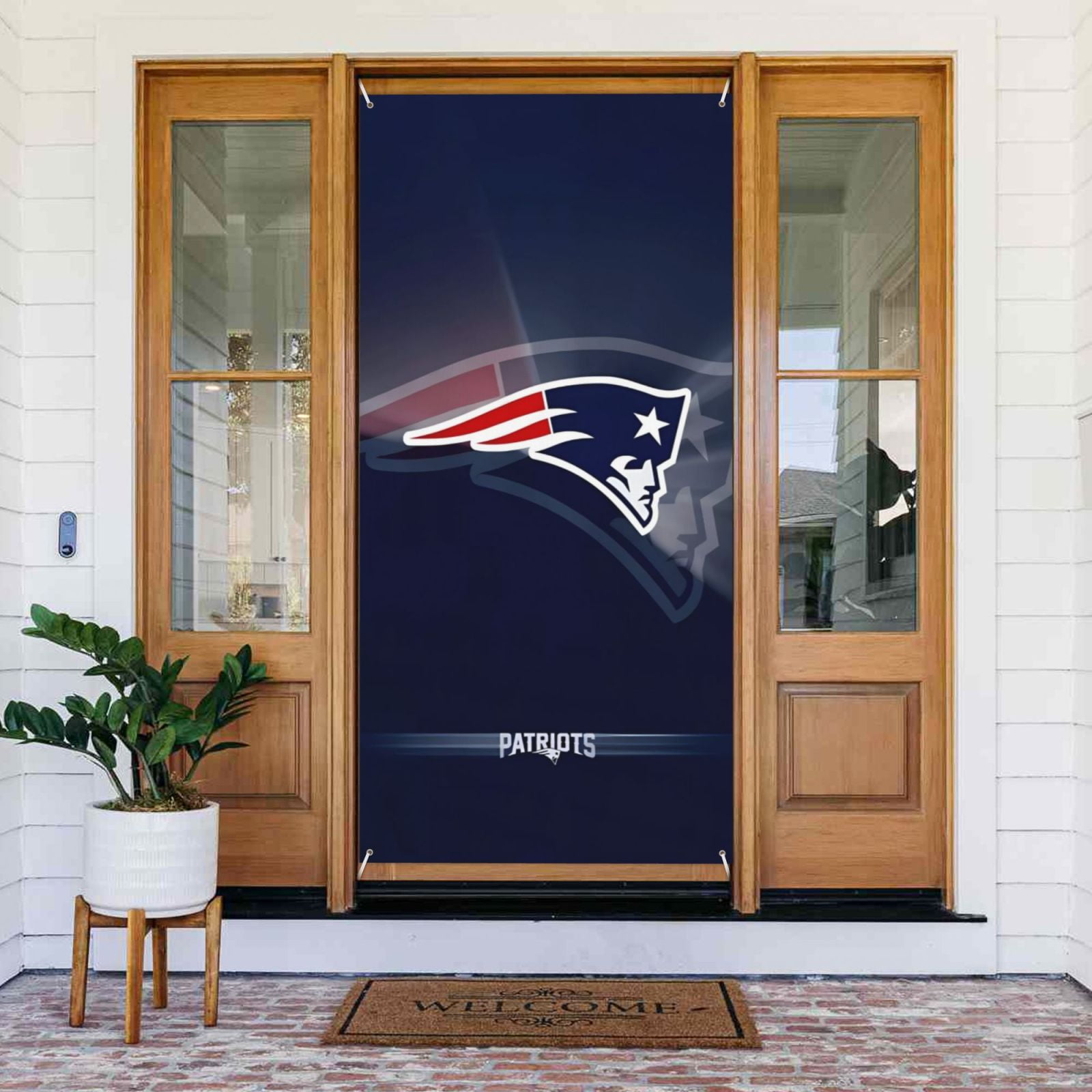 Patriots Football Team Door Decor Banner, Custom Team Fan Porch Sign ...