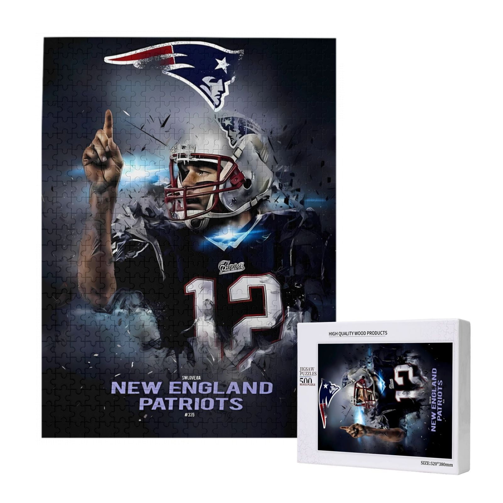 Patriots Football Team 500 Piece Wooden Jigsaw Puzzle - Fun and ...