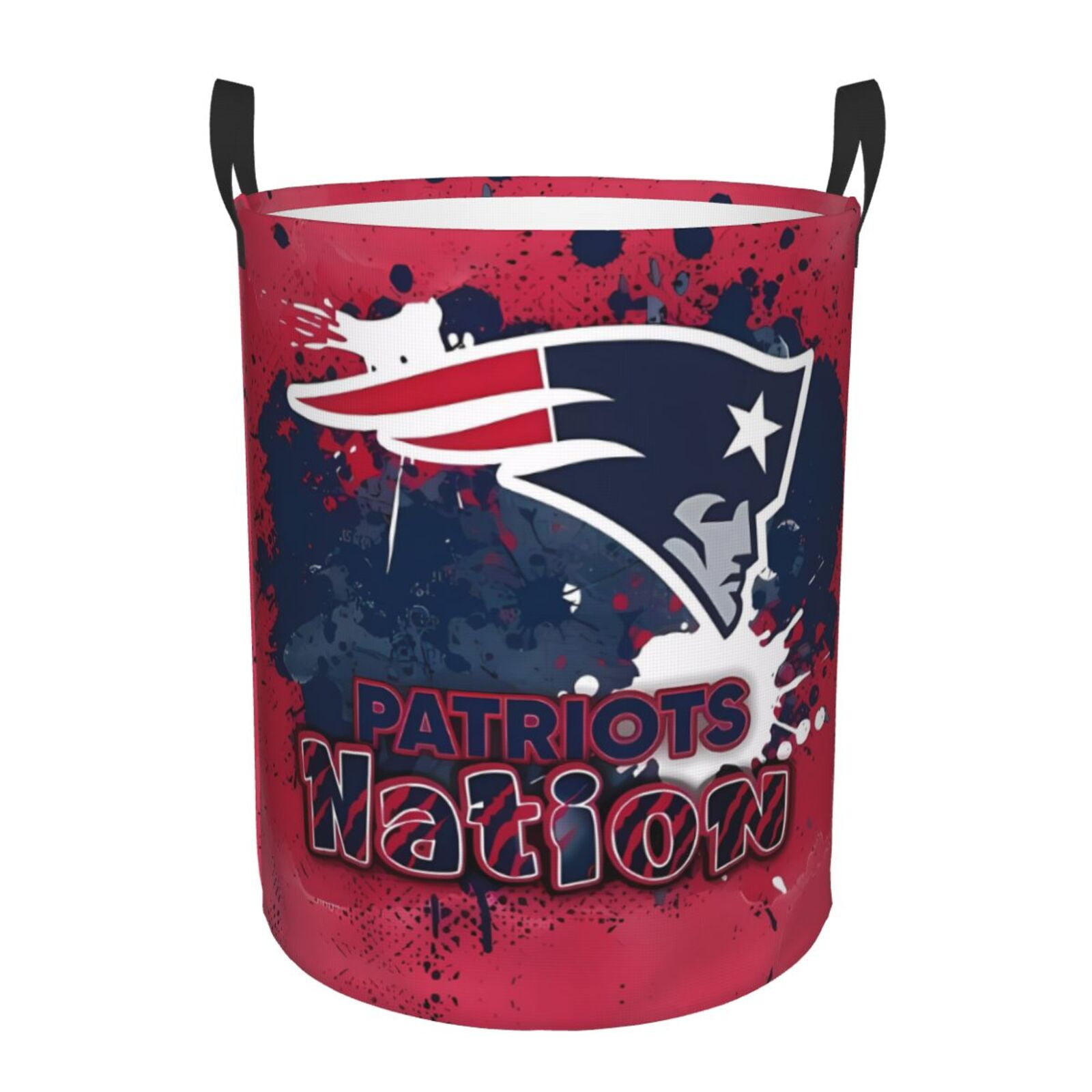 Patriots Football Team Theme Round Laundry Basket with Handle, Fan ...