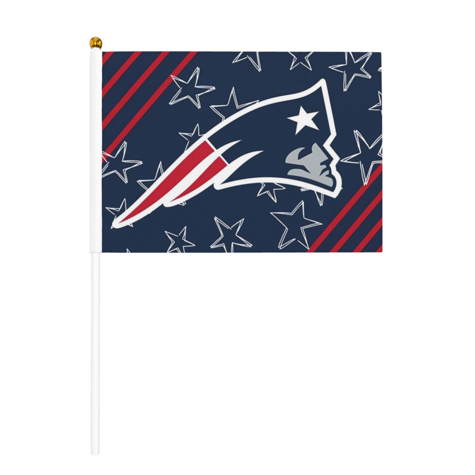 Patriots Logo Printing Handheld Flag 10 Piece 5.5x8.2in Double Sided ...