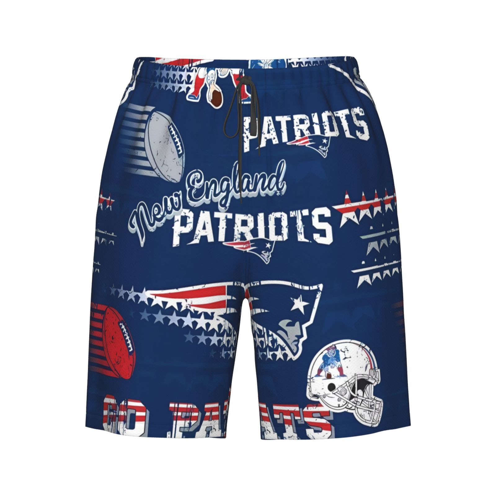 Patriots Men's Quick Dry Beach Shorts Football Team Logo Print Dive ...